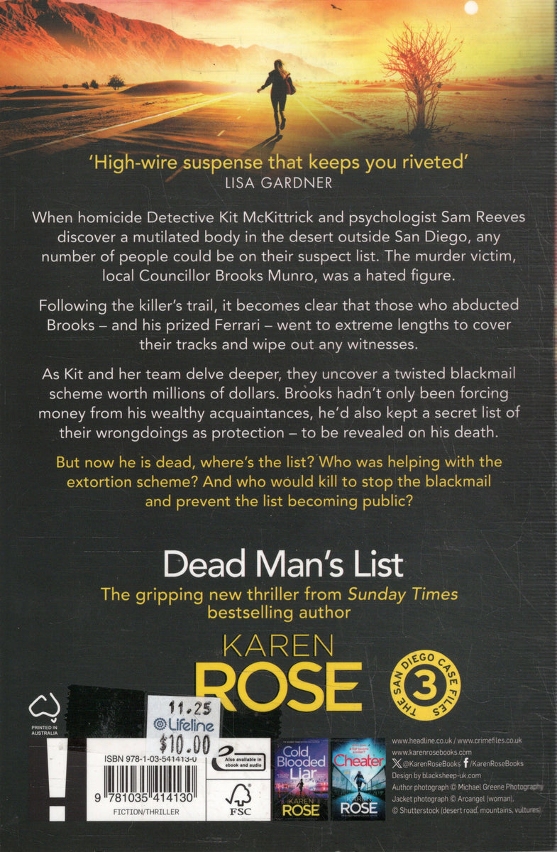 Dead Man's List - Karen Rose - BPAP - BOO005 – Lifeline Queensland
